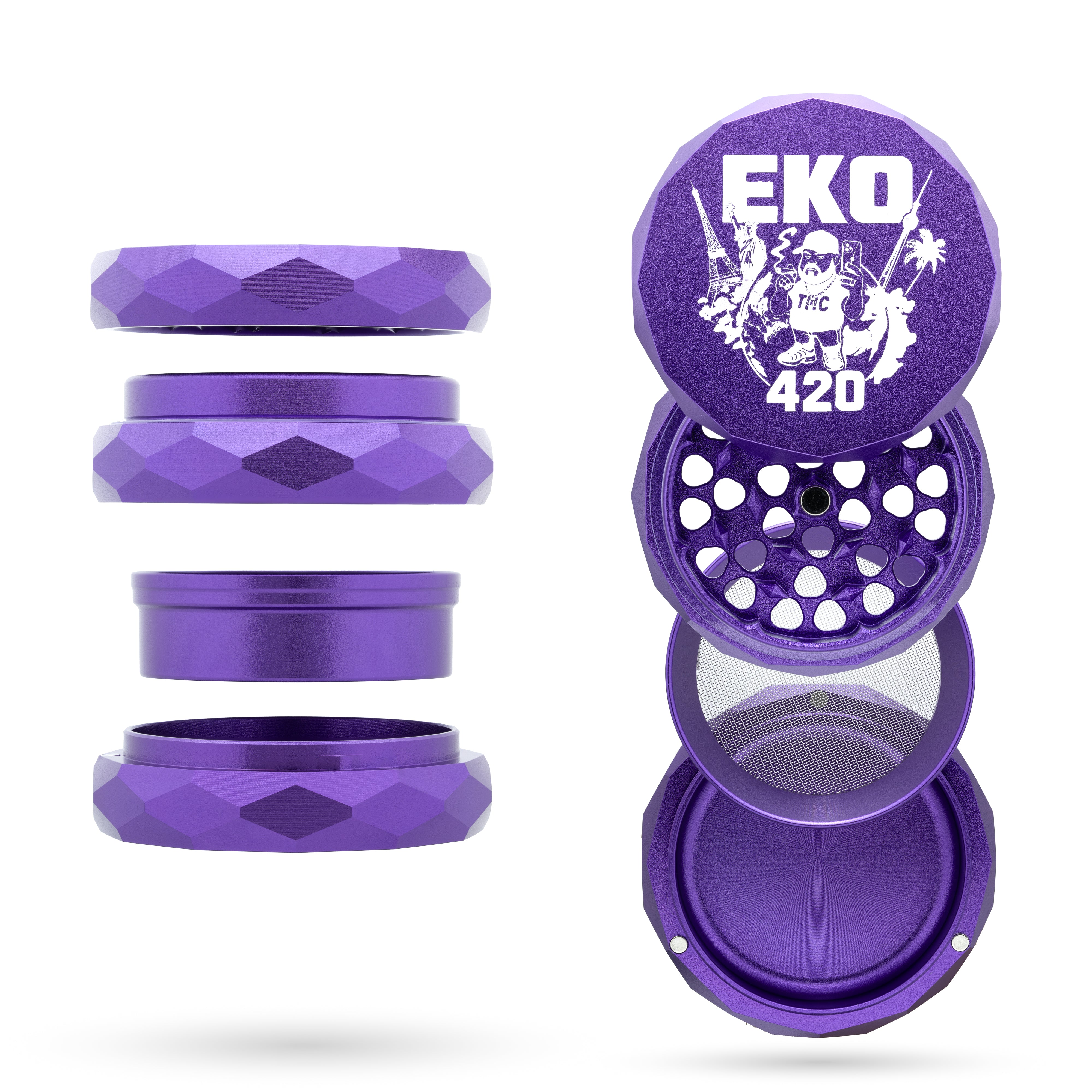 EKO420 x NV | Magnetischer Pyramid Grinder - 4-teilig - Ø63mm – nvgrinder