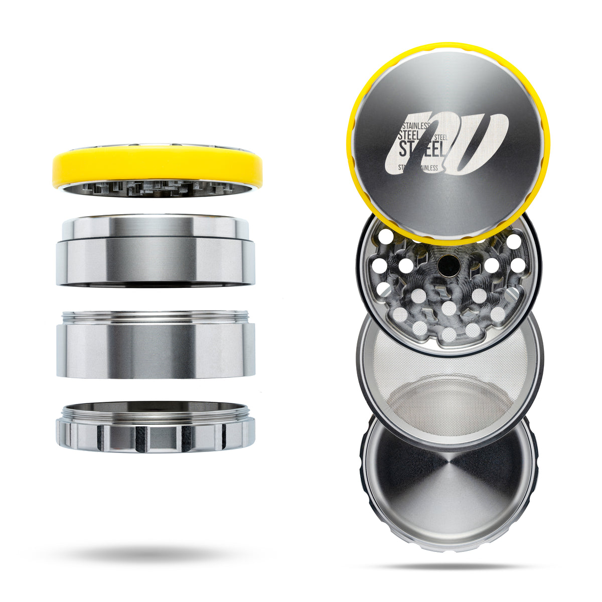 Stainless Steel Grinder V.2 - 4-piece - Ø63mm – nvgrinder